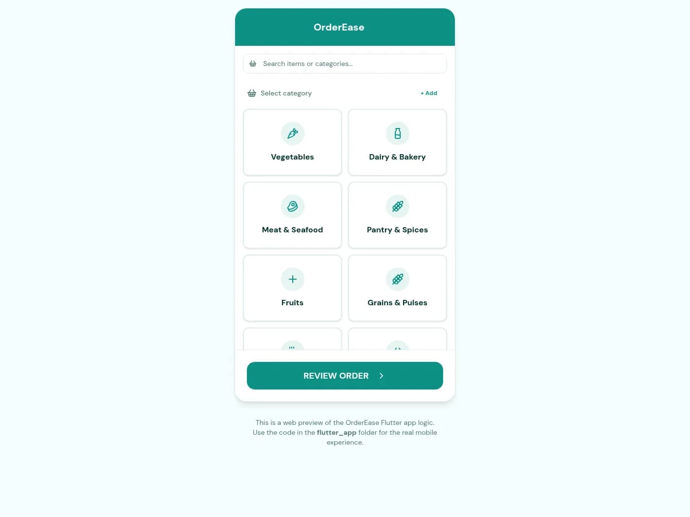 OrderEase Flutter App