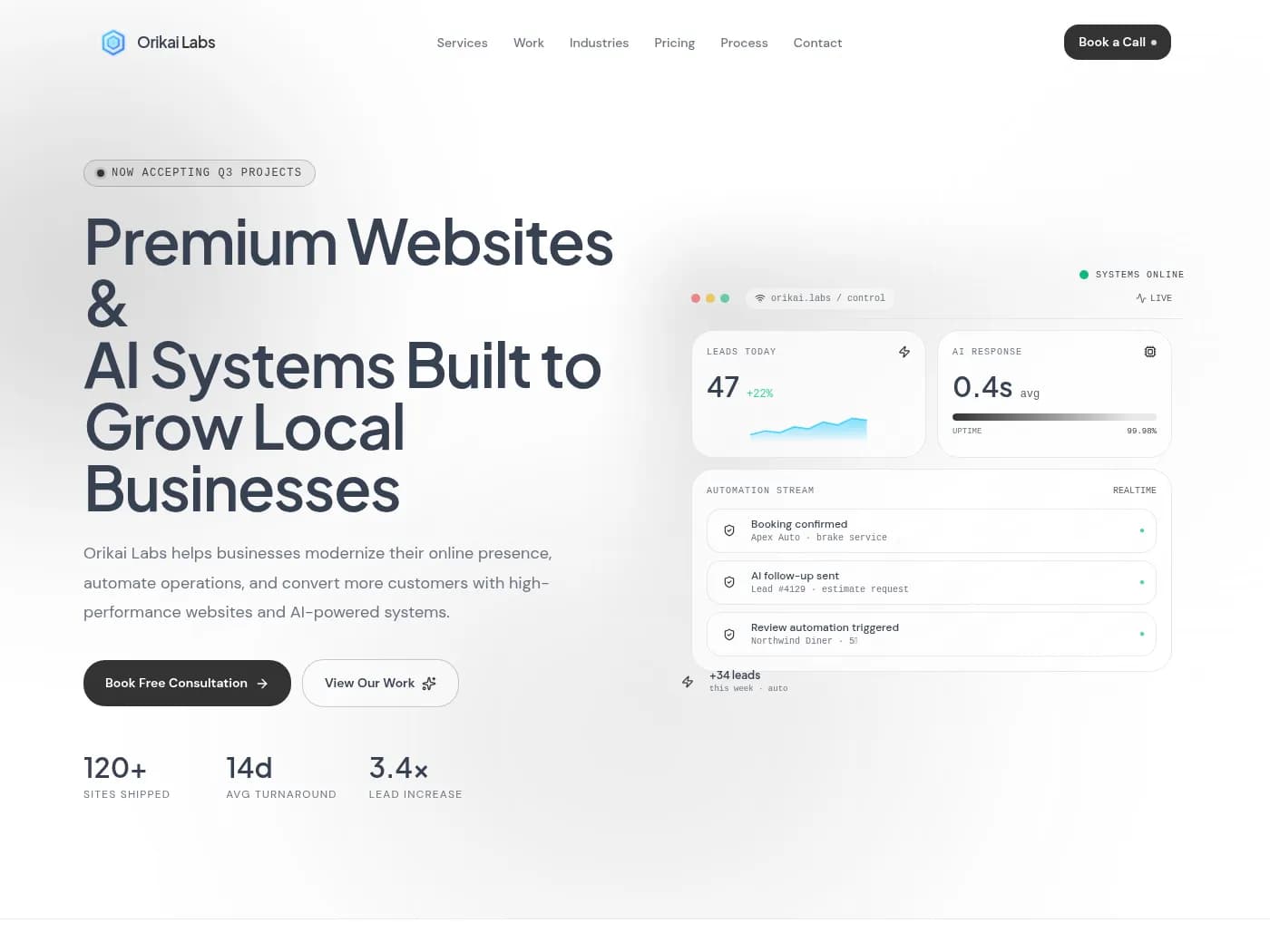 Orikai Labs Futuristic Site