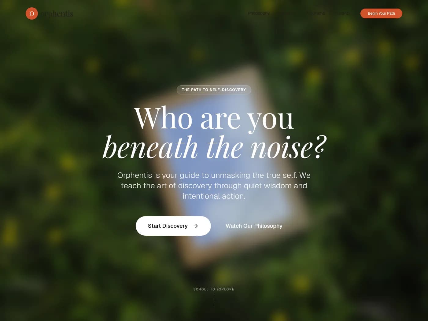 Orphentis Landing Page