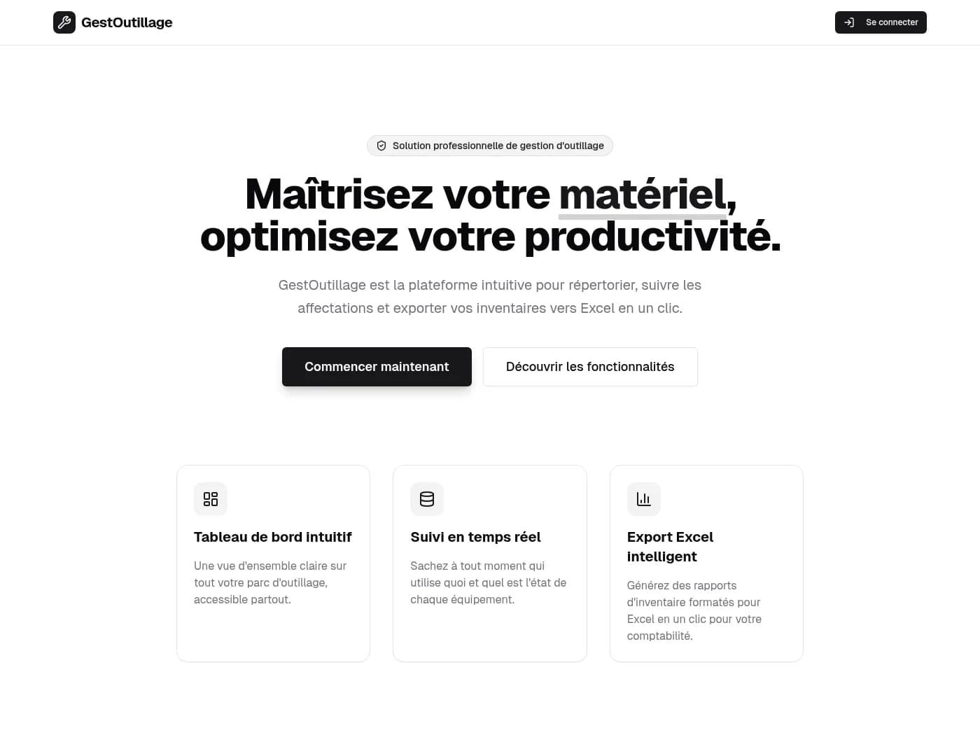 GestOutillage Excel Manager