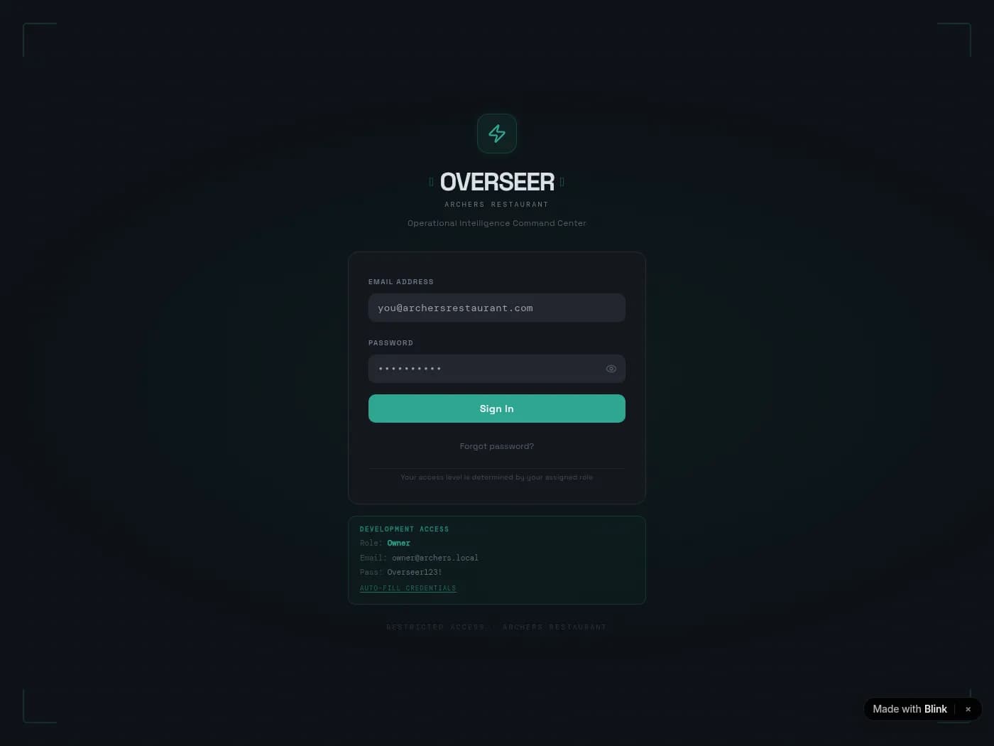 Overseer Ops Dashboard