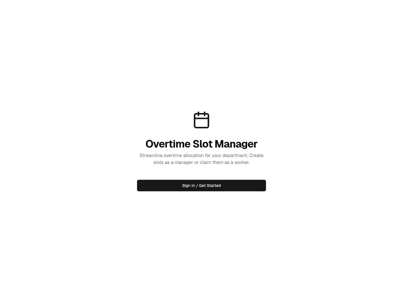 Overtime Slot Manager