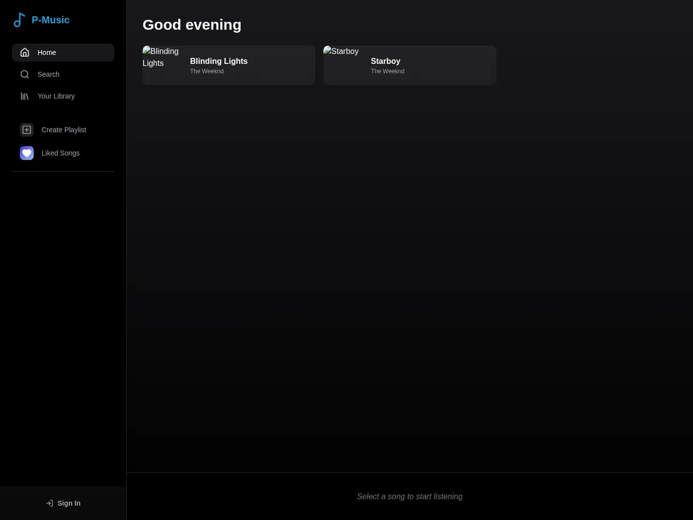 P-Music Streaming App