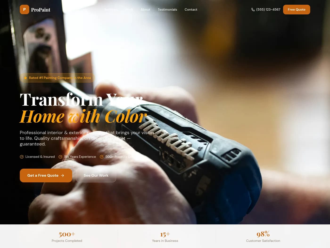 ProPaint Landing Page