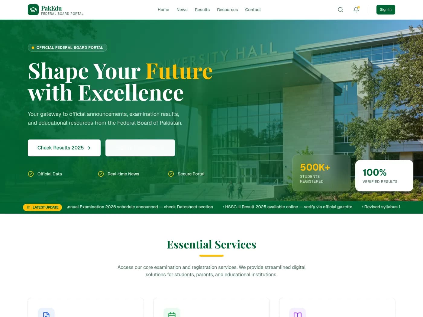 PakEdu Board Portal