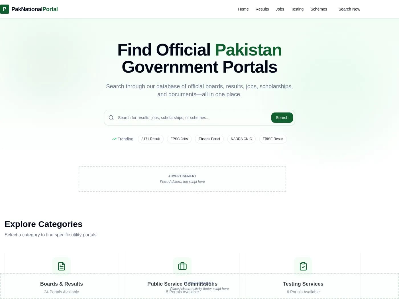 PakGov Utility Portal