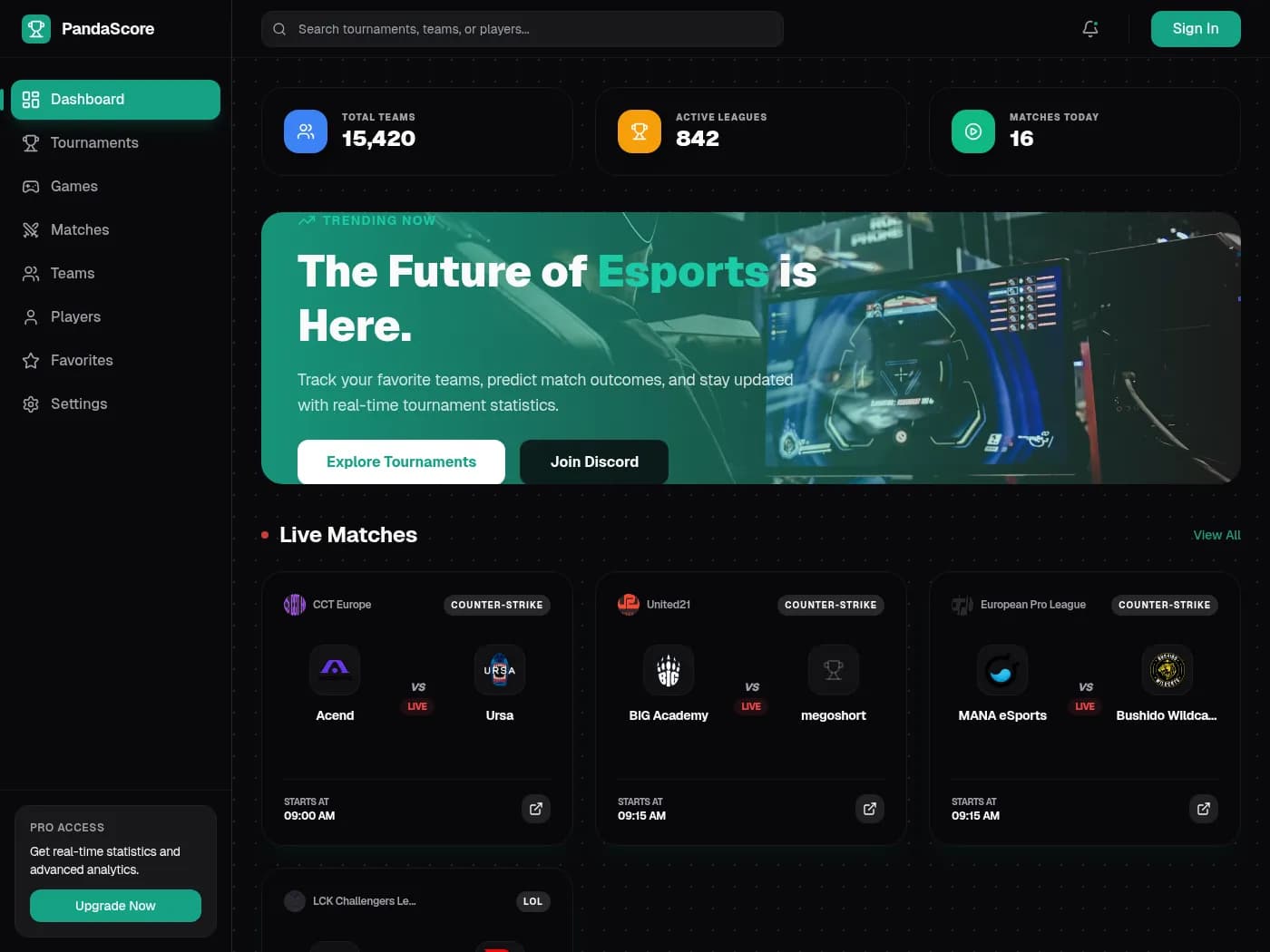 PandaScore Gaming Hub