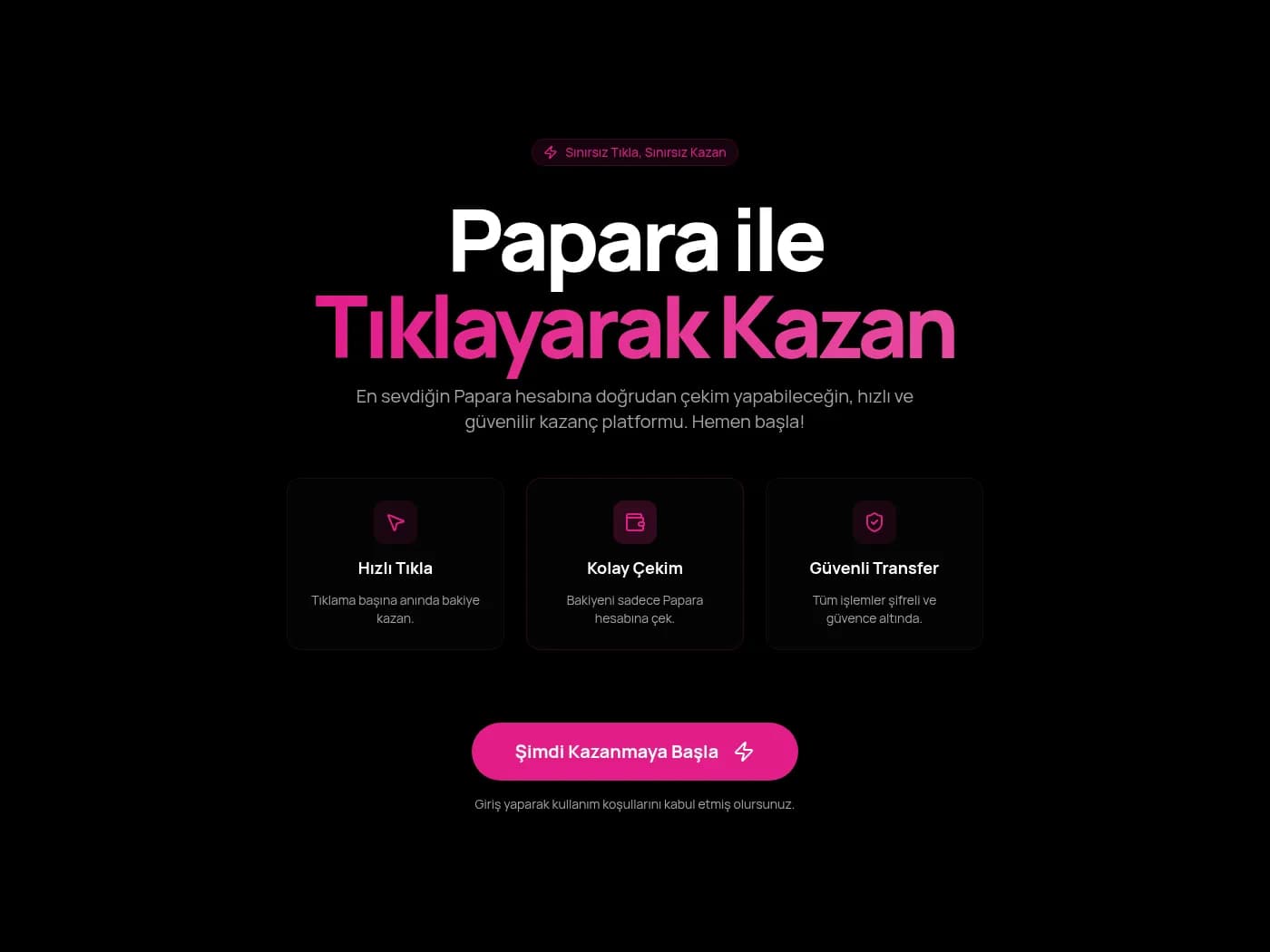 Papara Earn Clicks