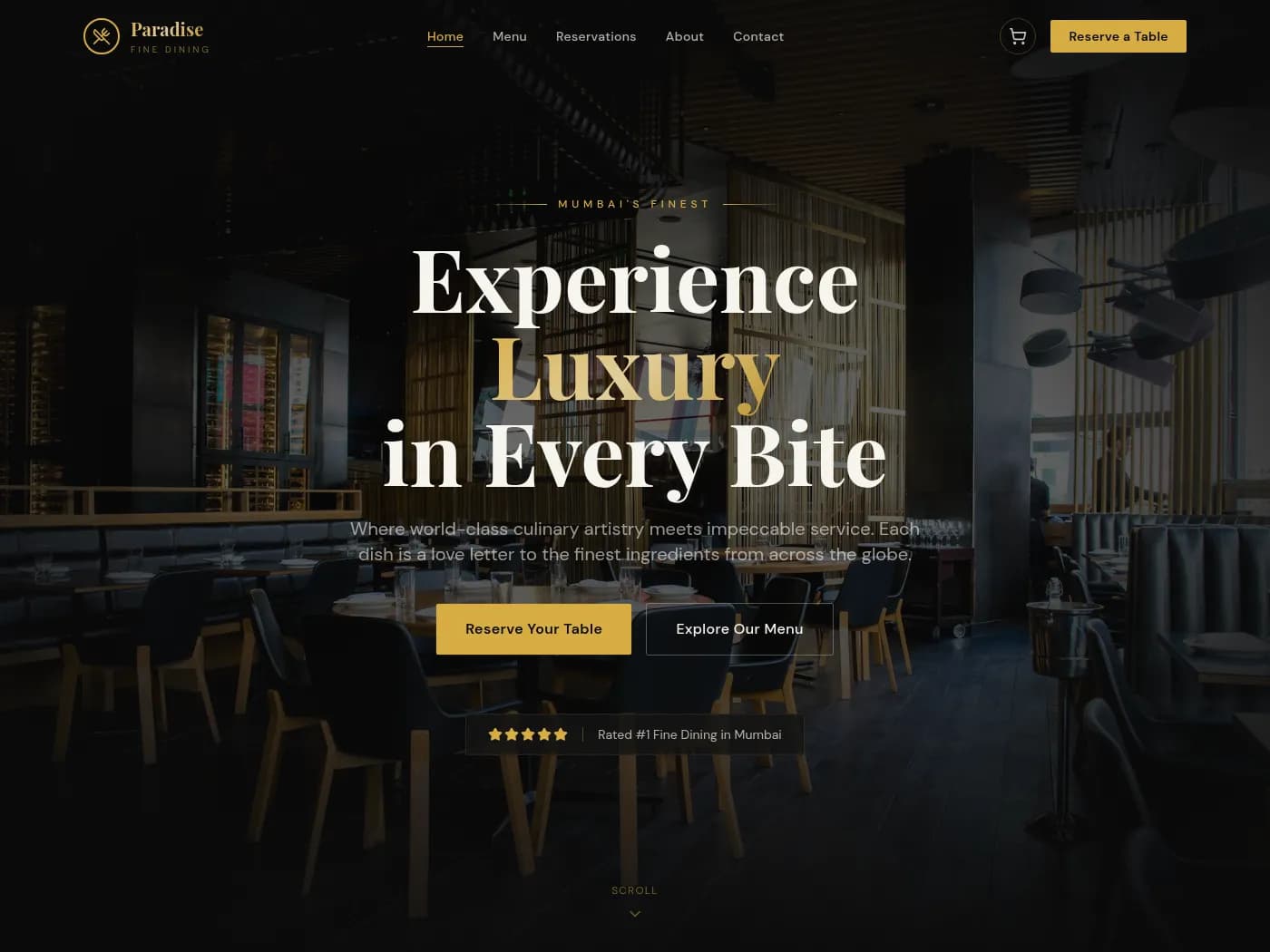 Paradise Restaurant Web Suite