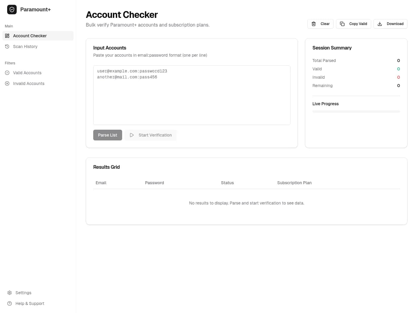 Paramount Account Checker