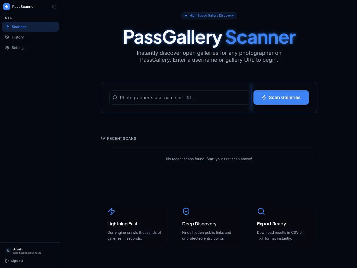 PassGallery Open Scanner