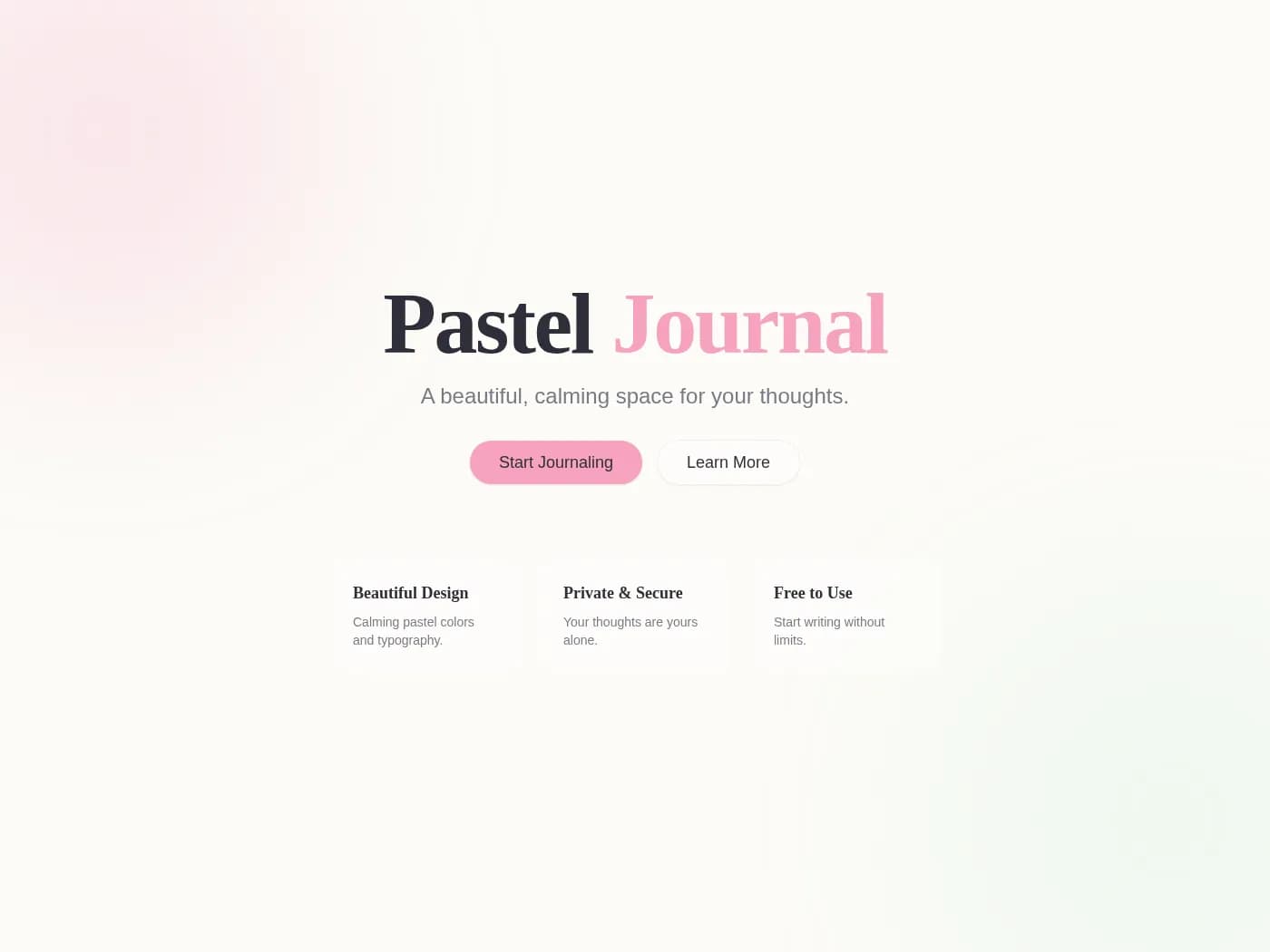 Pastel Journal App