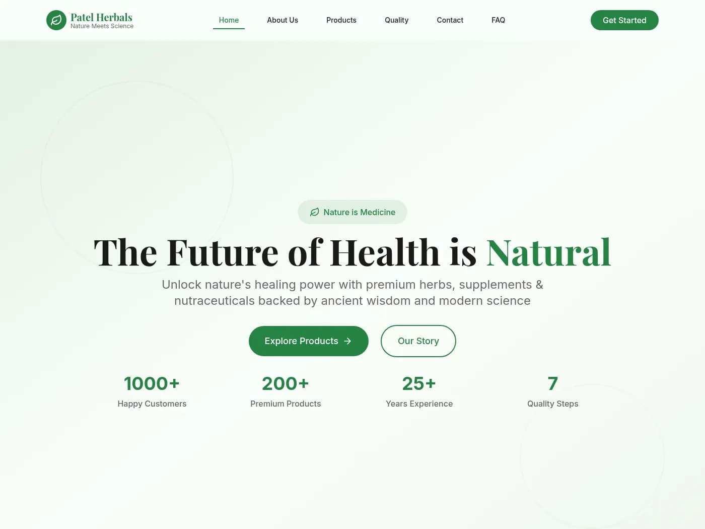 Patel Herbals – Nature Meets Science Wellness Website