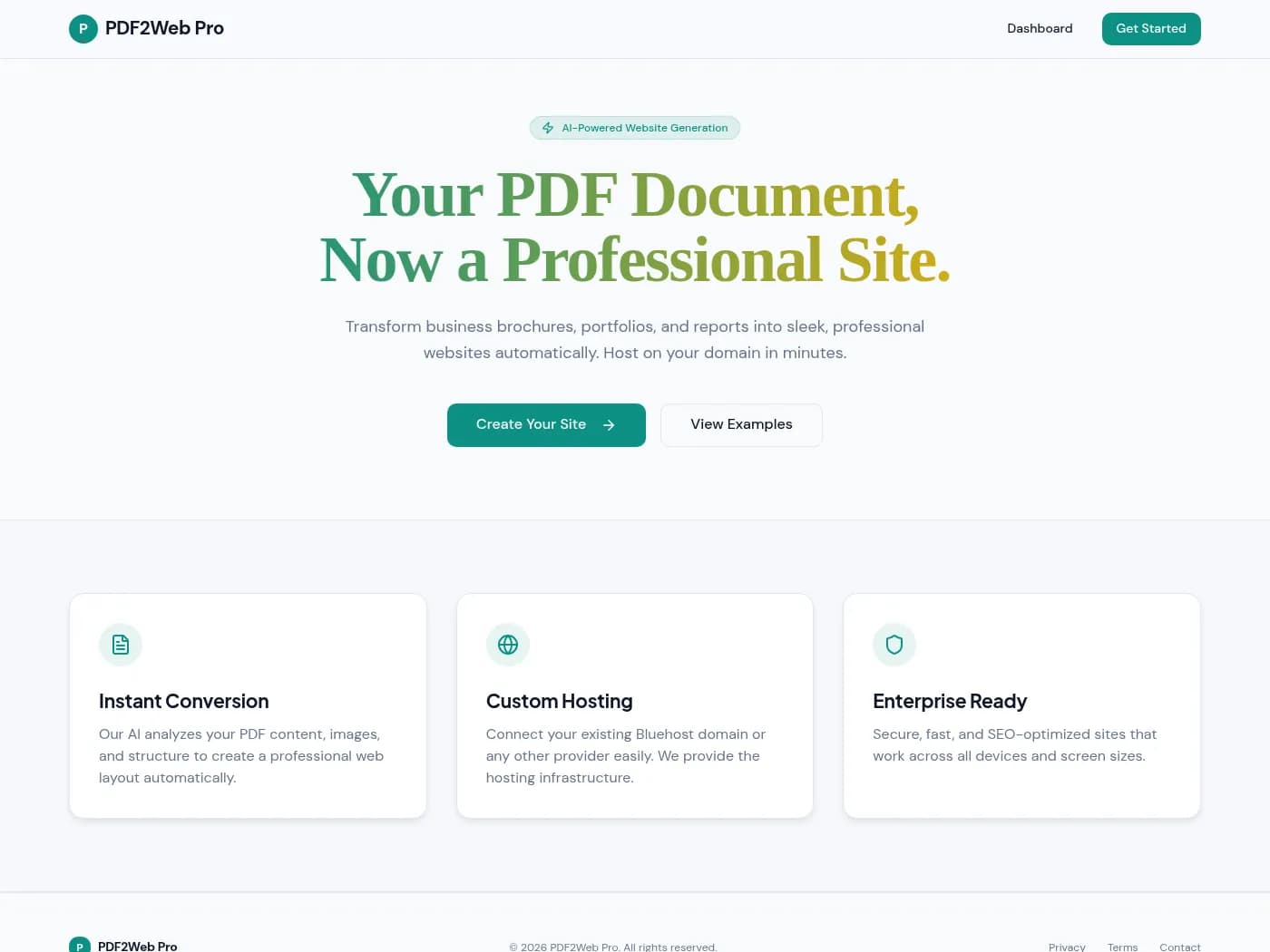 PDF2Web Pro Site