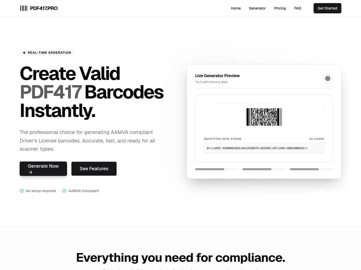 PDF417 Barcode Generator