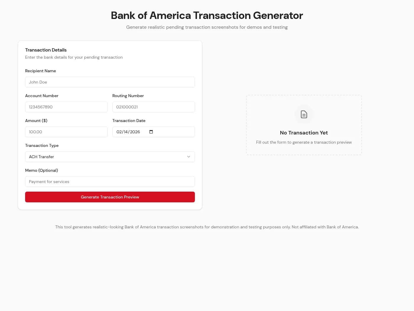 Pending Transaction Generator