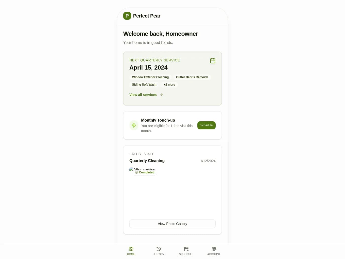 Perfect Pear Dashboard