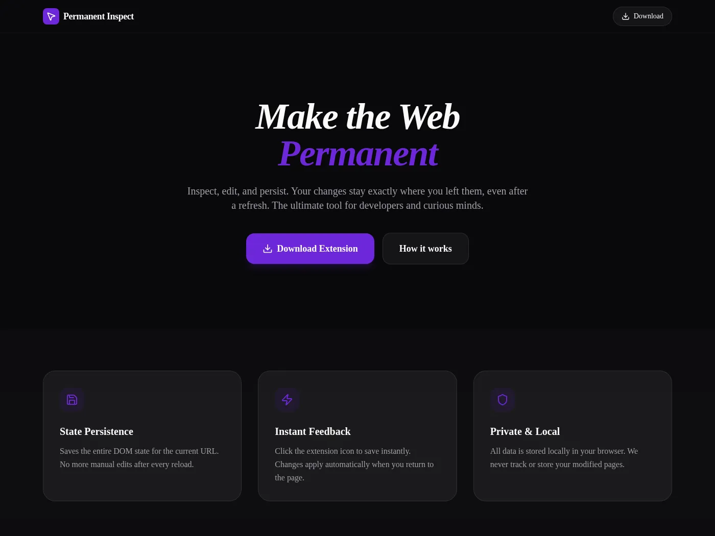 Permanent Inspect Element