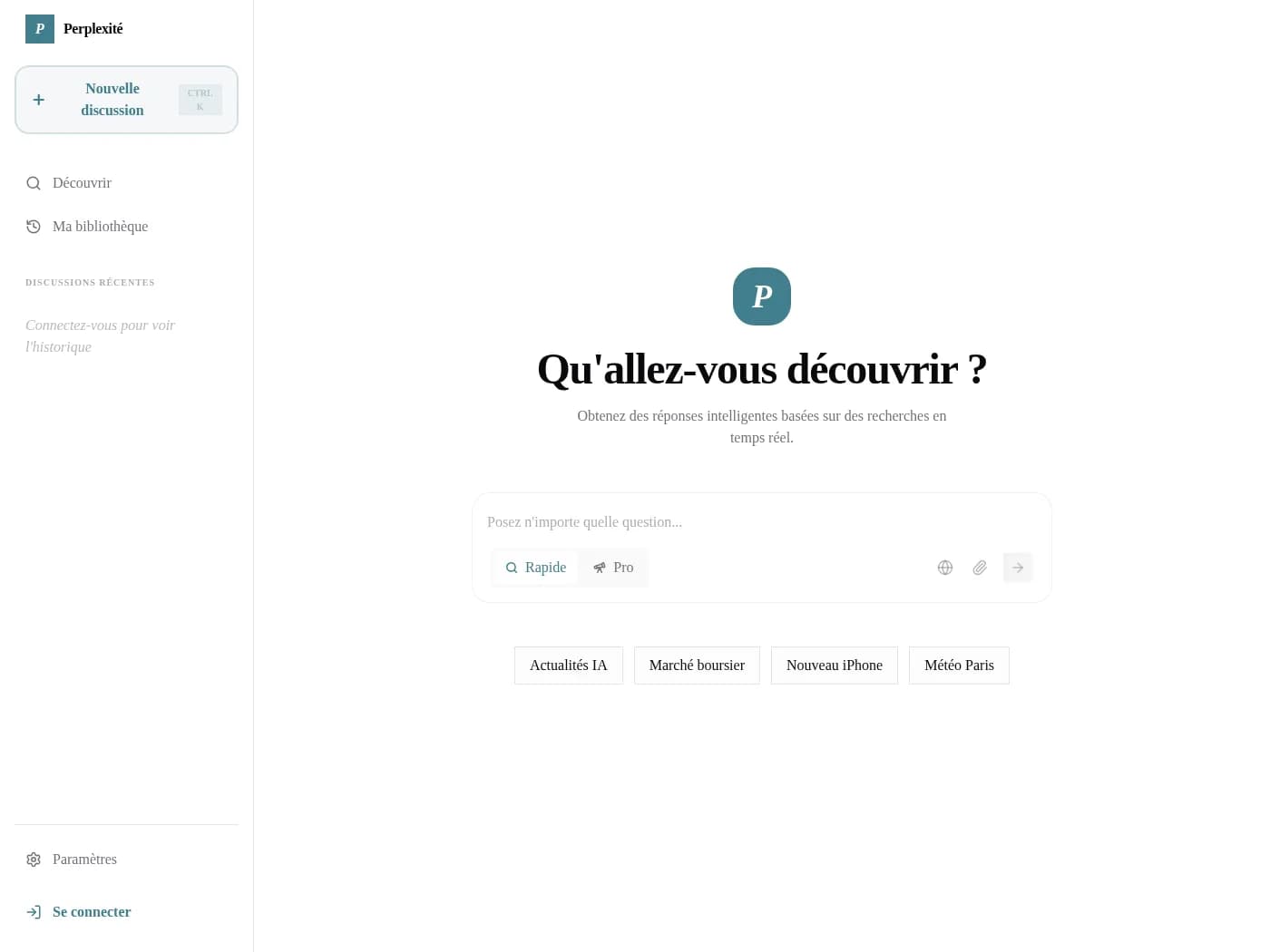 Perplexité Clone Français