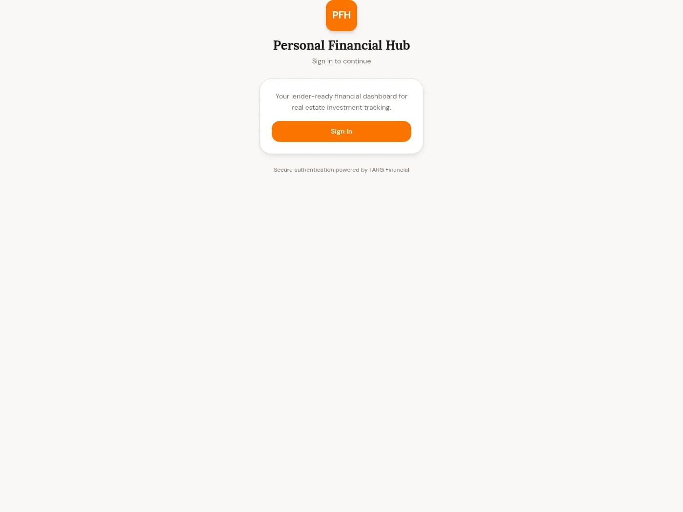 Personal Financial Hub