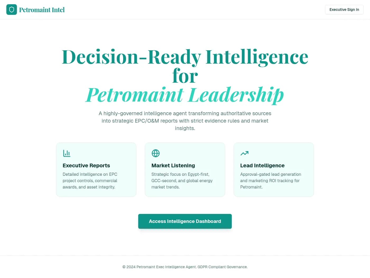 Petromaint Exec Intelligence Agent