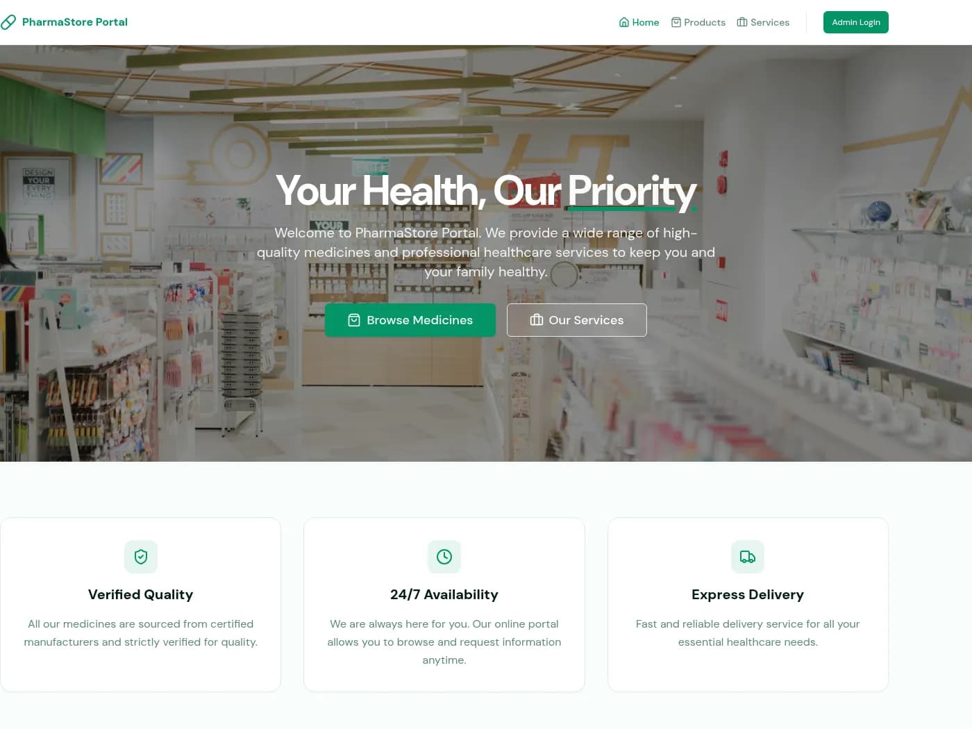 PharmaStore Portal