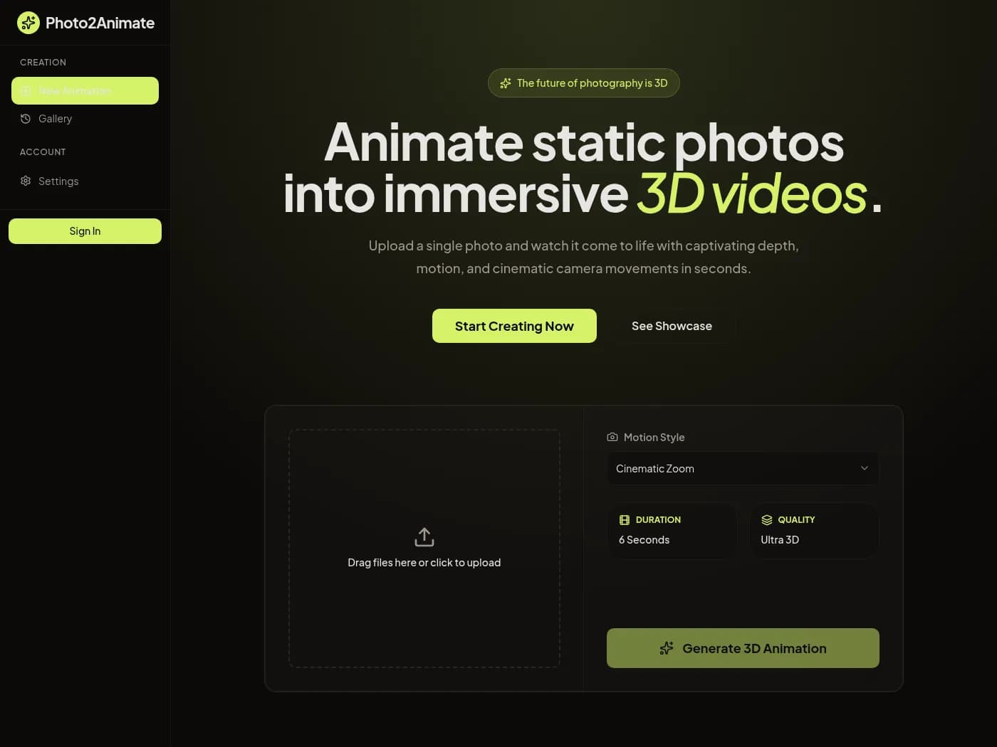Photo2Animate 3D