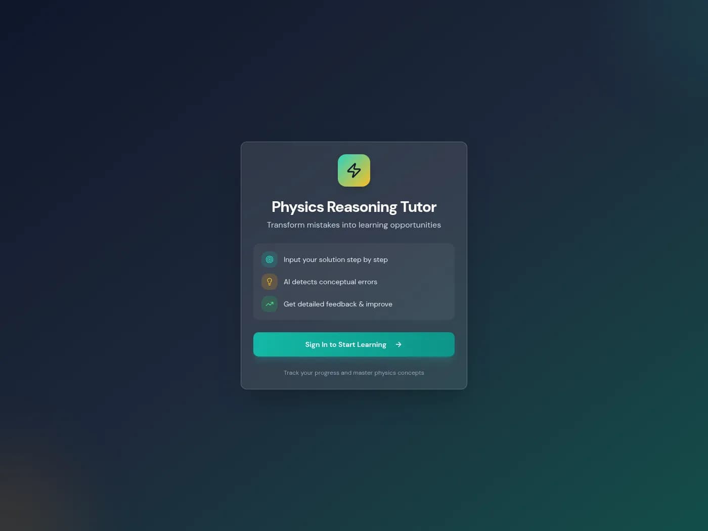 Physics Reasoning Tutor