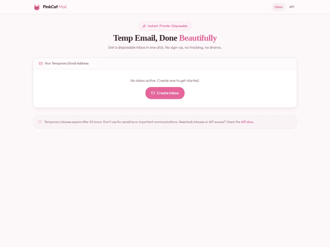PinkCat TempMail
