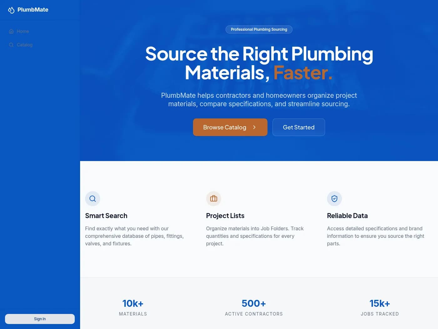 PlumbMate Materials App