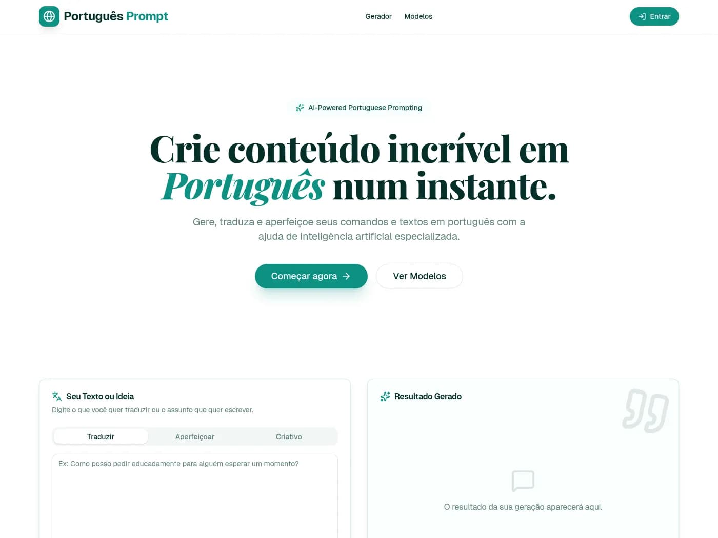 Portuguese Prompt Helper