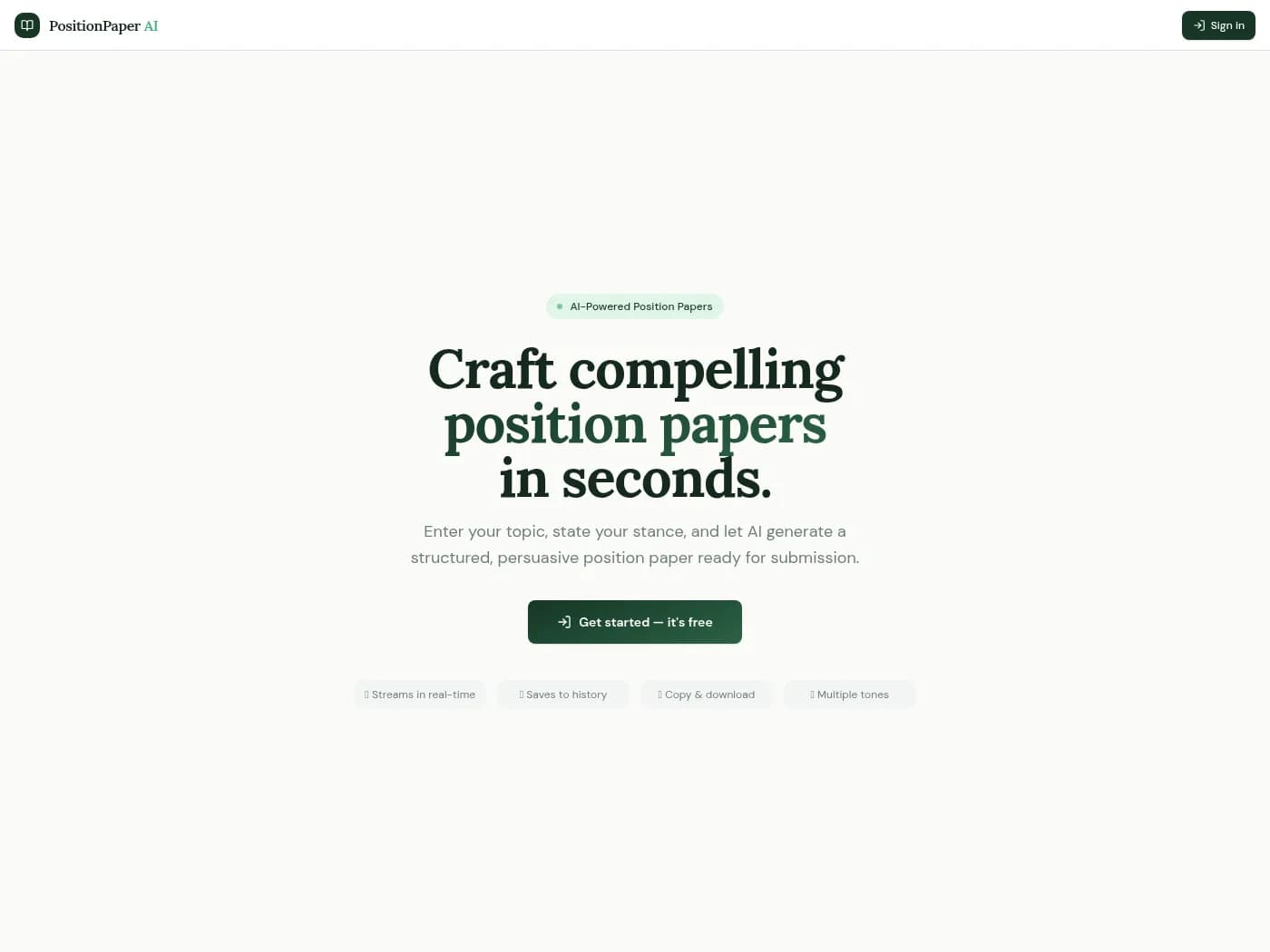 PositionPaper AI