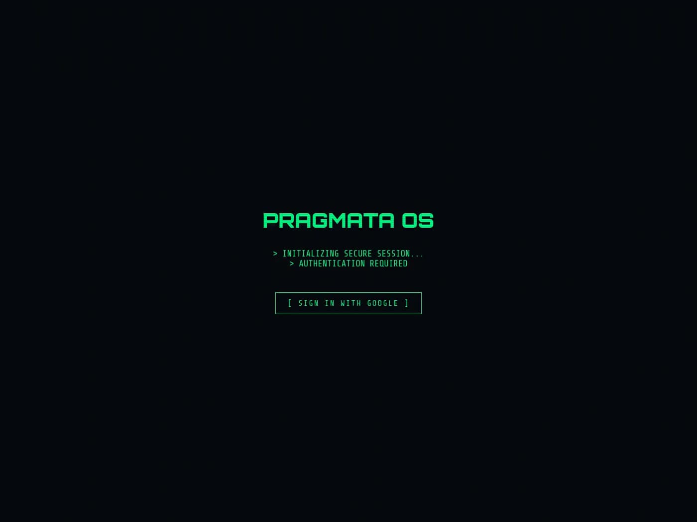 PRAGMATA OS Terminal Planner