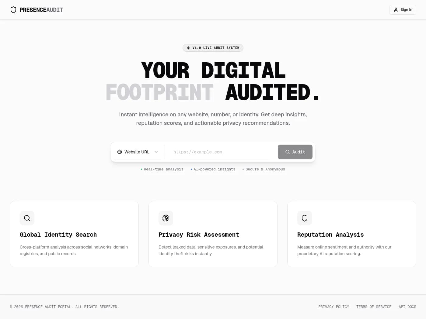 Presence Audit Portal