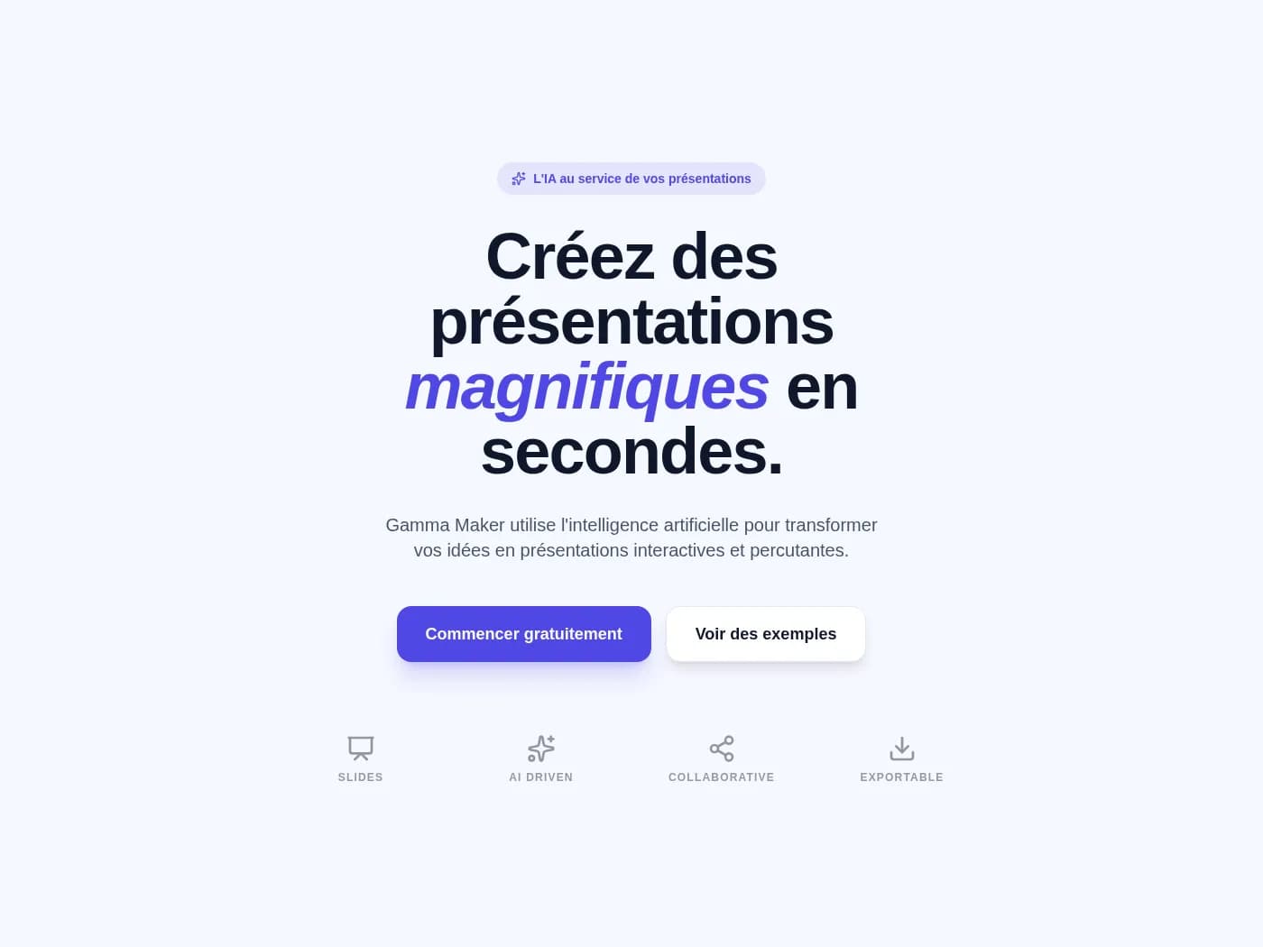 Gamma Présentation Maker