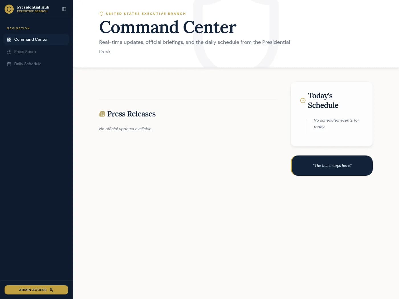 Presidential Daily Update Hub