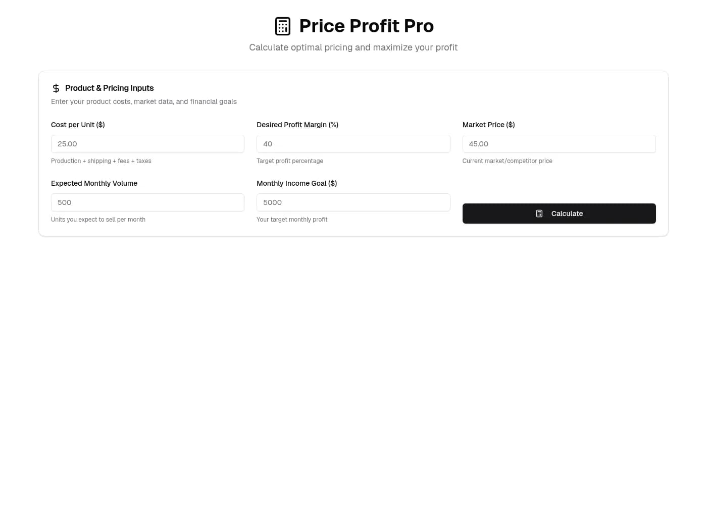 Price Profit Pro