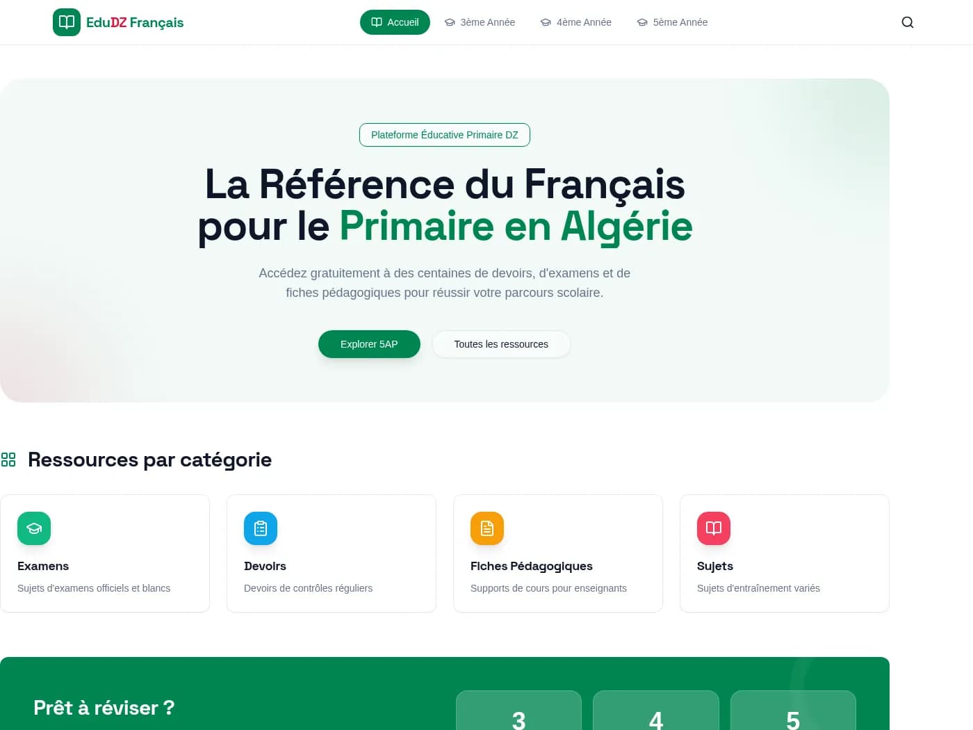 Algérie Primaire Français