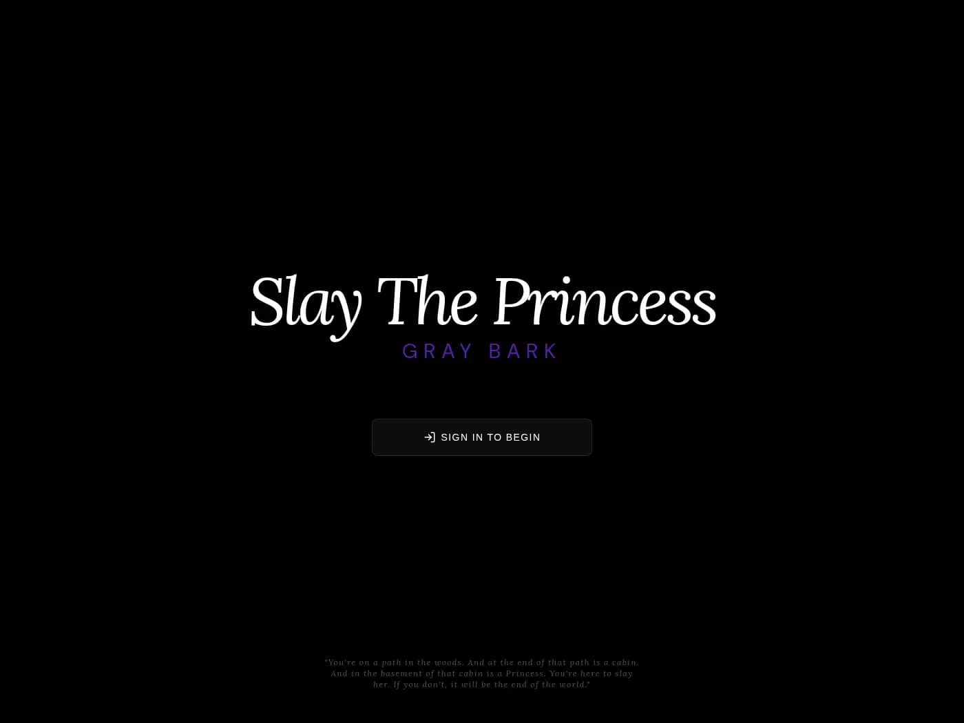 Slay The Princess: Gray Bark