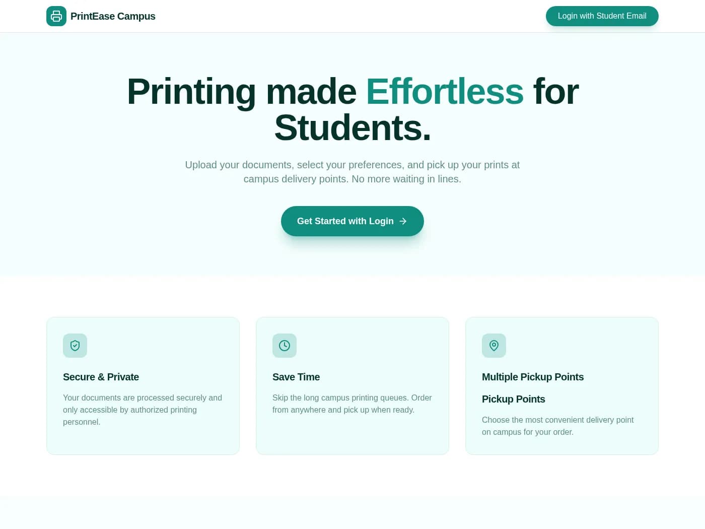 PrintEase Campus Portal