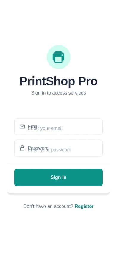 PrintShop Services App
