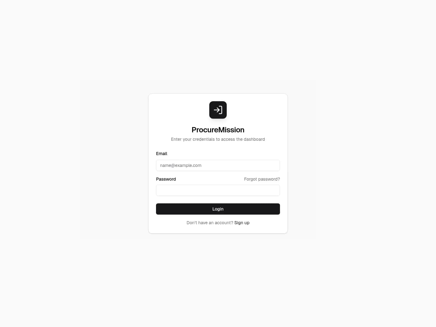 ProcureMission Dashboard
