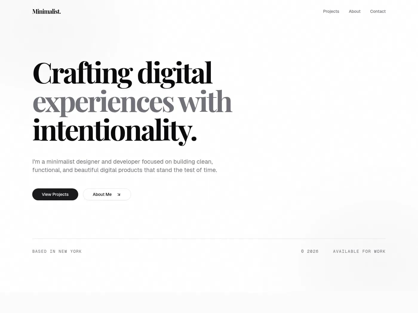 Minimalist Profile Page