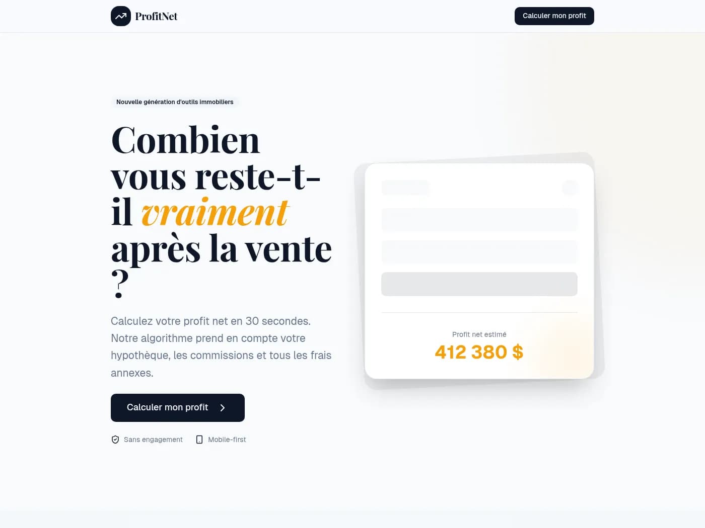 ProfitNet Landing Page
