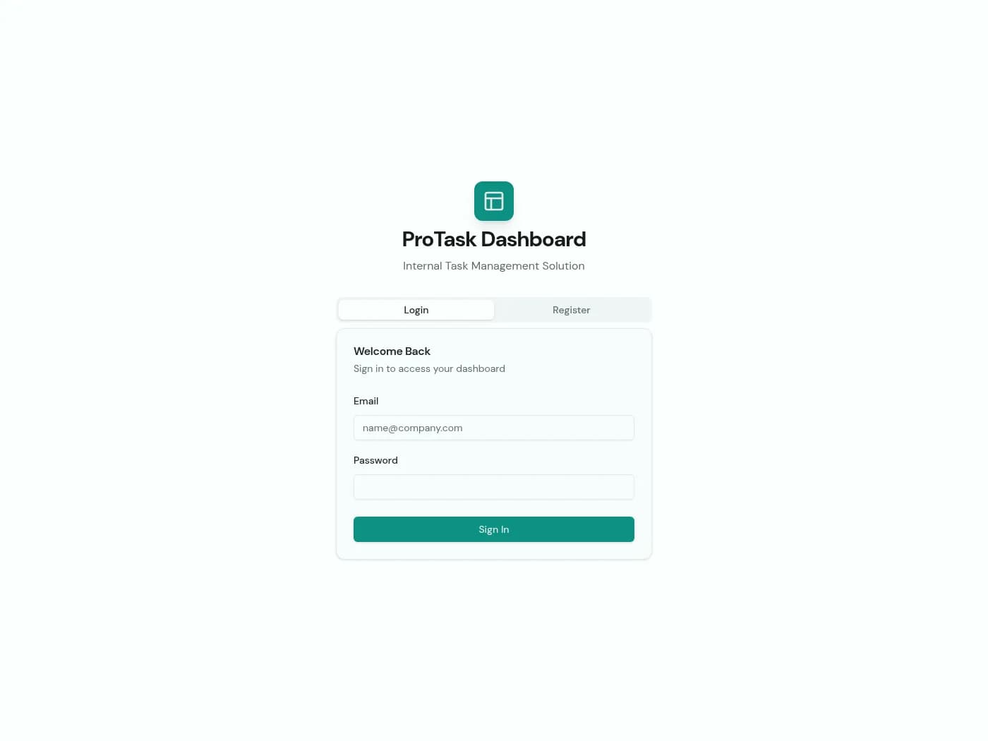 ProTask Dashboard
