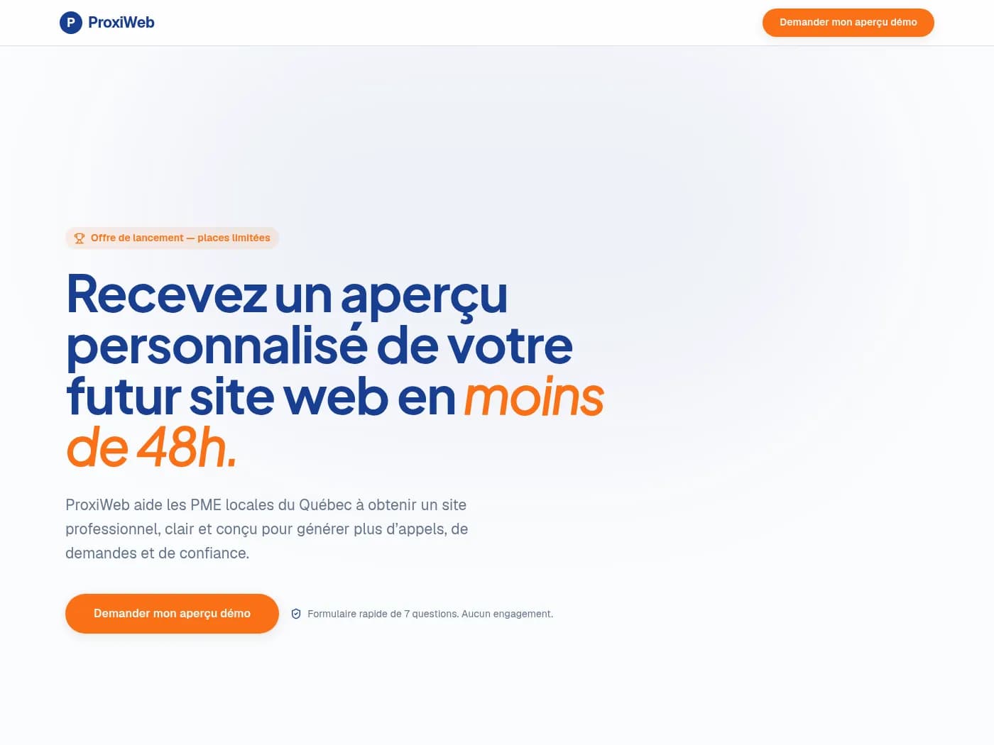 ProxiWeb Conversion Landing