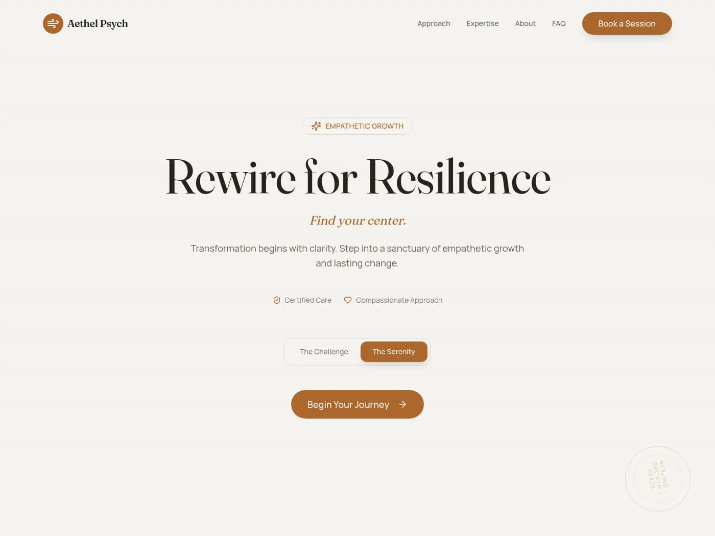 SereneMind Web Experience