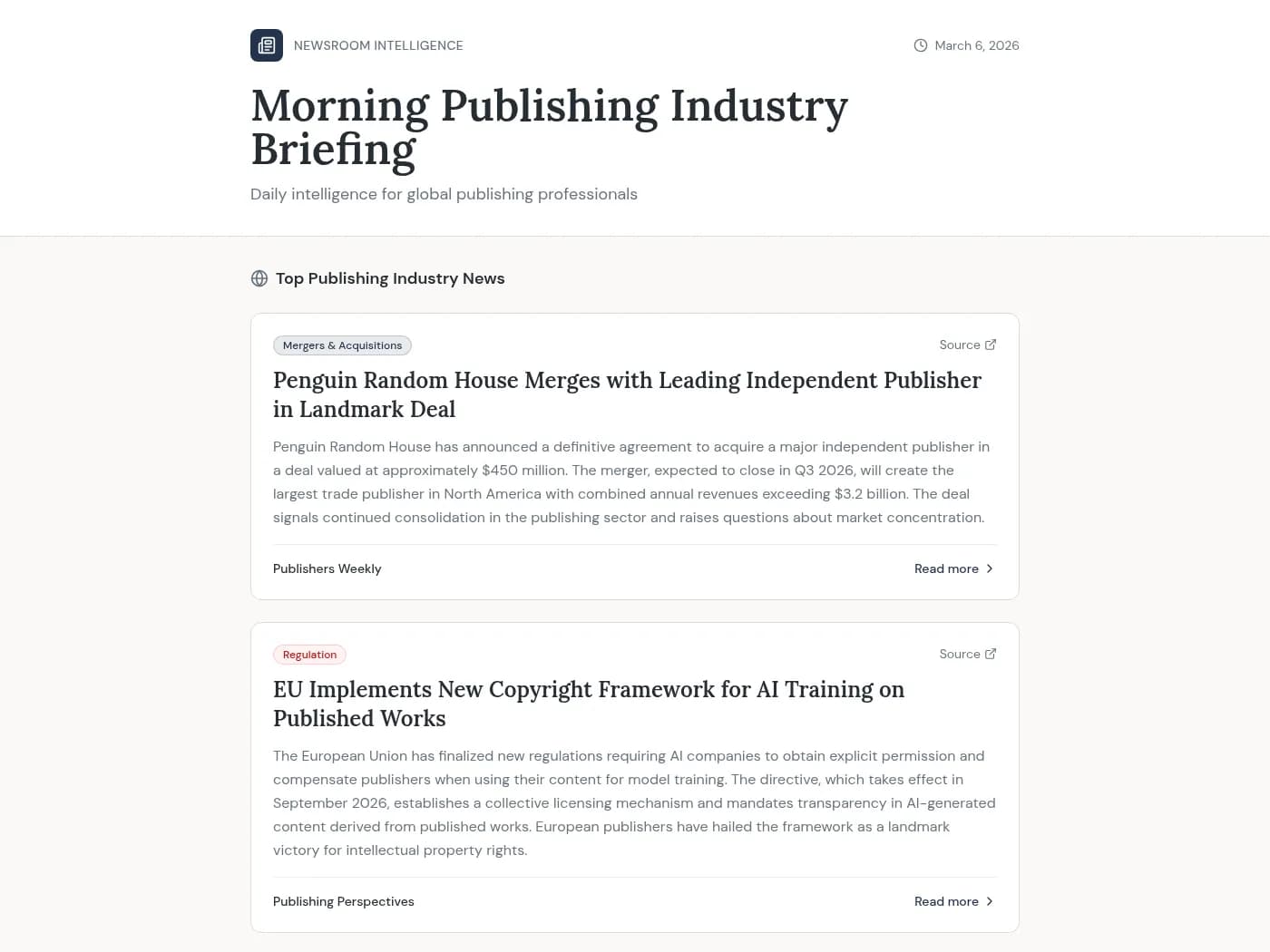 Morning Publishing Briefing