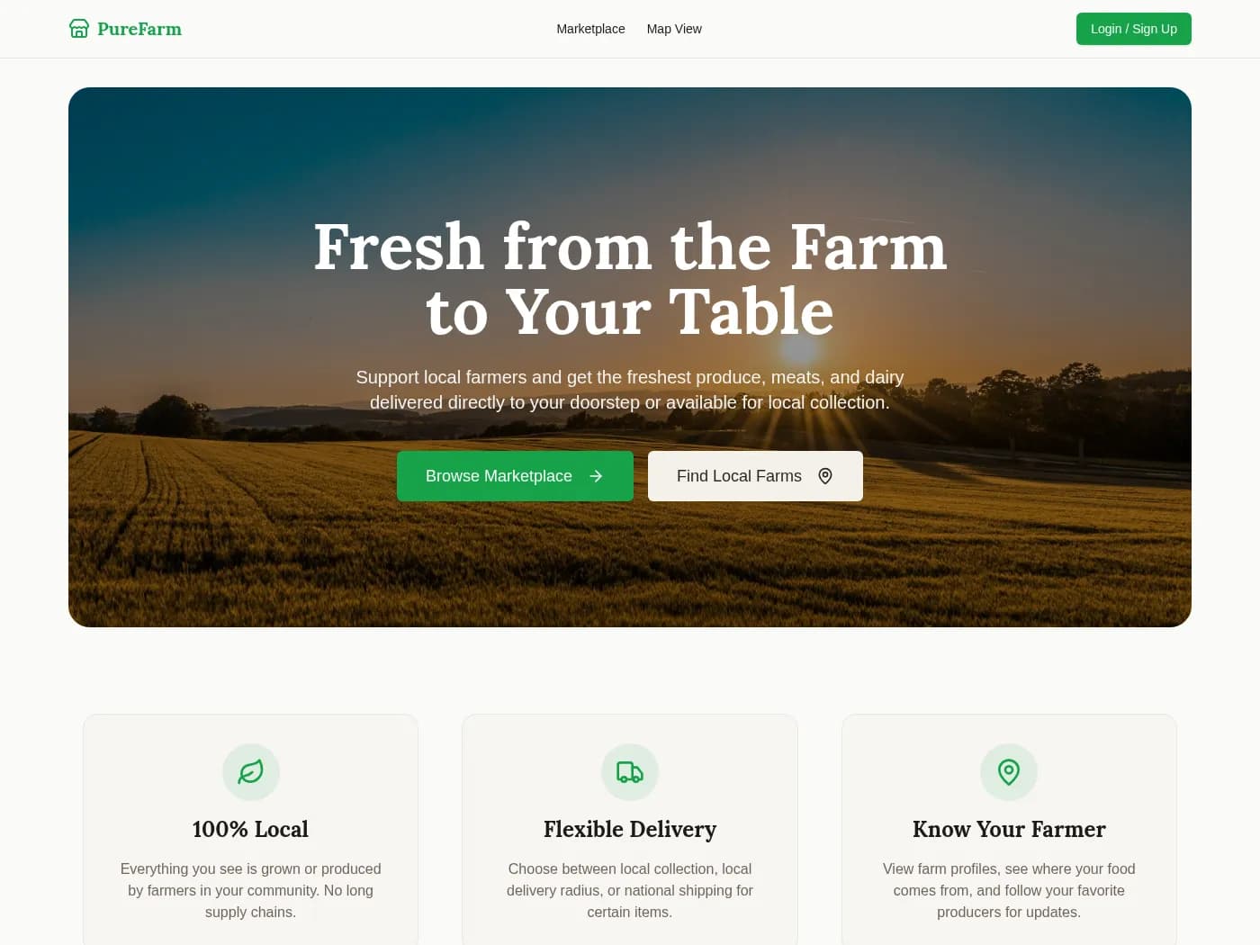 PureFarm Marketplace MVP