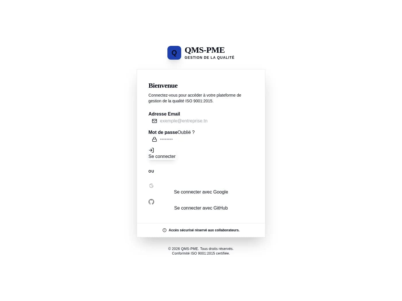 QMS-PME Quality Platform